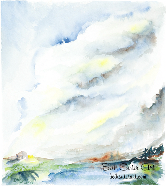 "On The Horizon" ORIGINAL Watercolor Painting – Beth Suter Art
